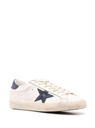 Golden Goose Mens Low Sneakers Super-Star White Leather Ovine Trainers