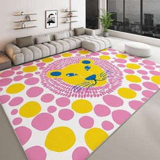 Generic Tapis pour Salon Antid&eacute;rapant 140 x 200 cm, Tapis Lavables &agrave; Poils Courts Minimaliste &Eacute;l&eacute;gant Pois Animaux pour Cuisine Salle &agrave; Manger Bureau et Chamb