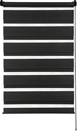 Gardinia Deco Company Duo Klemmrollo, Doppelrollo, Rollo für Fenster ohne Bohren, Alle Montage-Teile inklusive, Polyester, 45 x 150 cm, Schwarz