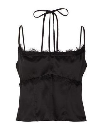 8 by YOOX SILK CAMISOLE W/ LACE TRIMS