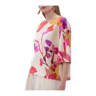 Lola Casademunt Femme, Blouses et Chemises, Multicolore, Taille: 44 FR Blouse &agrave; Imprim&eacute; Floral avec Col