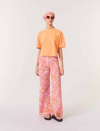 Maje Tee-shirt Avec Logo Bijou - Orange - Taille 3 - Maje
