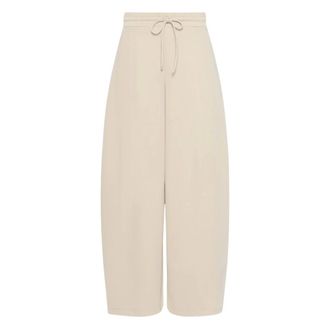 Max Mara Pantalon en jersey de coton technique Olmo - Femme - Pantalons - Beige - Taille: 36 FR