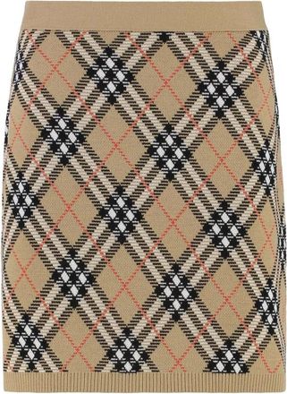 Burberry Femme, Jupes, Multicolore, Taille: 42 FR Check Knit Mini Skirt