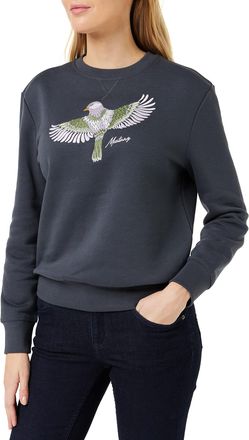 Mustang Jeans Damen Bea C Embro Sweatshirt, Ebony 4086, XS