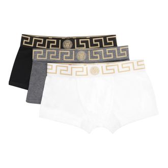 Versace Homme, Sous-v&ecirc;tements, Multicolore, Taille: XL Greca Border Trunks 3-Pack