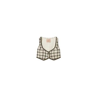Twinset Cropped Boucl&eacute; Top - - Tops - Damen - Wei&szlig; - L