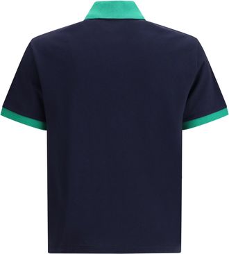 Versace Embroidered Cotton Piqu&eacute; Polo - Navy