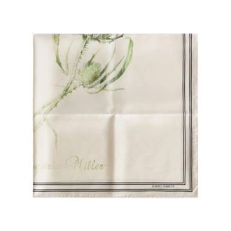 Alberta Ferretti Femme, Accessoires, Beige, Taille: ONE Size Foulard en soie &agrave; motif de chardon