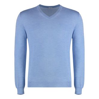 Malo Homme, Pulls, Bleu, Taille: S Pull Luxueux en M&eacute;lange Cachemire-Soie