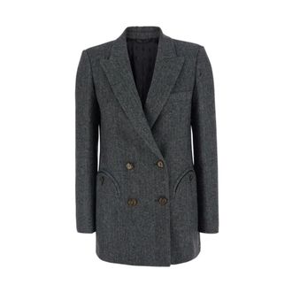 Blaz&eacute; Milano Femme, Vestes, Gris, Taille: 36 FR Blazer crois&eacute; &agrave; chevrons