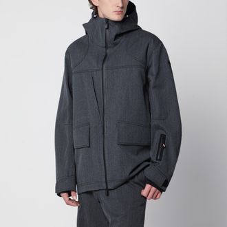 Moncler Dunkelgraue Ardiden Skijacke aus technischer Wolle