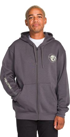 Volcom Roundabout Kapuzenpulli mit Rei&szlig;verschluss f&uuml;r Herren, Fleece, Brute Asphalt Black, XX-Large