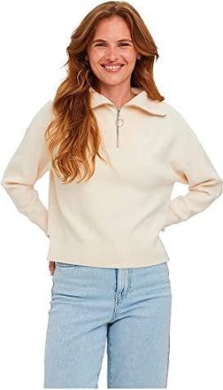 Vero Moda VMSABA Stripe LS Highneck Blouse GA Noos Sweater, Bouleau, M Femme