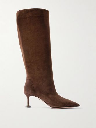 Aquazzura Bottes En Daim Lyla 65 - Marron