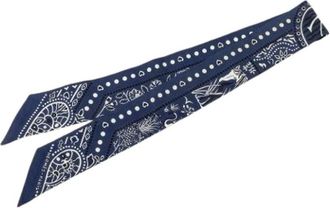 Herm&egrave;s Pre-owned Twilly Scarf Entre Ciel Et Mer Bandana - Femme - Pre-owned - Bleu - Taille: ONE Size