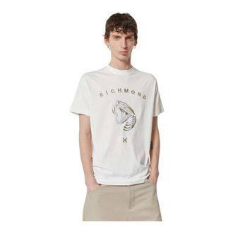 John Richmond Kurz&auml;rmeliges T-Shirt mit Grafikprint - - Tops - Herren - Wei&szlig; - L