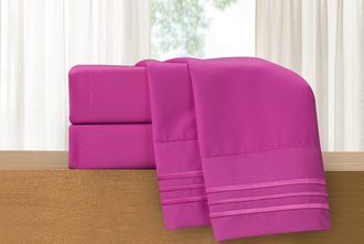 Elegant Comfort Luxuriöses 4-teiliges Bettwäsche-Set, luxuriöse Bettwäsche aus 1500 Premium-Mikrofaser, Hotelqualität, knitterfrei, kühl und atmungsaktiv, leicht elas