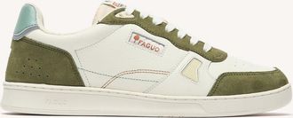 Faguo Baskets blanc et kaki cuir - COMMUTE 1