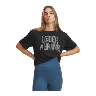 Under Armour Varsity T-Shirt f&uuml;r Damen, &Uuml;bergro&szlig; (Schwarz/Wei&szlig;)