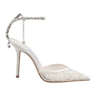 Jimmy Choo London Femme, Chaussures, Gris, Taille: 36 1/2 EU Saeda 100 Slingback