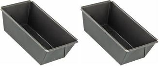 Zenker 7684 Mini moule &agrave; cake, mini moule rectangle 15 cm, moule &agrave; g&acirc;teau, mini moule &agrave; cake, moule &agrave; g&acirc;teau, Acier inoxydable, Noir, 15 cm (Lot de 2)