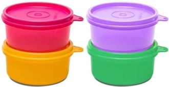 Tupperware Lot de 4 bols tropicaux anti-d&eacute;versement en plastique Multicolore 210 ml