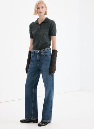 Mango Gerade Jeans mit niedriger Bundh&ouml;he dunkelblau - Damen - 34 - MANGO