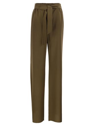 Max Mara Mxmeditto Pantalon Ajust&eacute; Fluide En Pure Laine Vierge