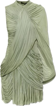 Balmain Femme, Robes, Vert, Taille: 36 FR Robe drap&eacute;e fluide en jersey