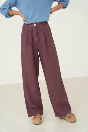 N&auml;z Damen vegan Leinenhose Mara Auberginenlila