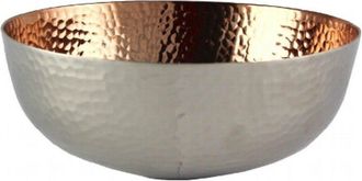 Kaheku Dekoschale Schale Glanzschale silber kupfer &Oslash; 18 cm sehr hochwertig