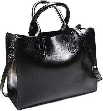 FOMIYES Sac Fourre Tout Cuir PU Noir Élégant et Rétro pour Femme Sac à Main Bandoulière Capacité Pratique pour Usage Quotidien et Shopping