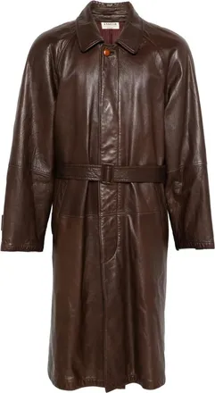 A.N.G.E.L.O. Vintage Cult manteau en cuir (années 1990) - Marron