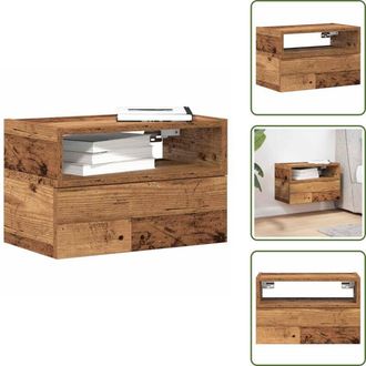 vidaXL Table de chevet murale vieux bois 45x26x28,5 cm - Table De Chevet Murale - Tables De Chevet Murales - Armoire De Chevet Flottante - Unit&eacute; De Chevet