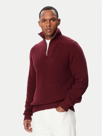 Tommy Hilfiger Pullover Fisherman MW0MW42531 Dunkelrot Regular Fit