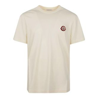 Moncler Homme, Tops, Blanc, Taille: M T-shirt &agrave; logo