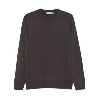 Canali Brauner Rippstrickpullover mit Rundhalsausschnitt - - Knitwear - Herren - Braun - 2XL