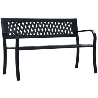 vidaXL Banc de jardin 125 cm Noir Acier