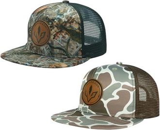Bassdash Lot de 2 Casquettes de Camionneur &agrave; Bord Plat R&eacute;glable avec Dos en Maille pour Hommes et Femmes P&ecirc;che Chasse