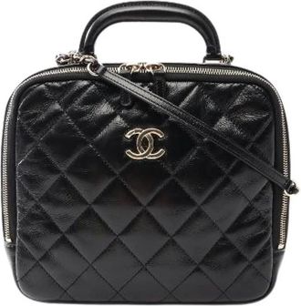Chanel Pre-owned Sac &agrave; main matelass&eacute; 2Way avec poign&eacute;e sup&eacute;rieure - Femme - Pre-owned - Noir - Taille: ONE Size