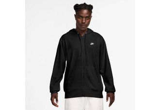 Nike Kapuzensweatshirt Nike Club Mens French Terry Pullover Hoodie mit Kordelzug, h&uuml;ftbedeckende L&auml;nge, Basic Passform