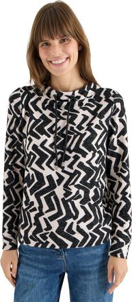 Cecil Damen 3228467 Shirt mit Grafikmuster, Light Greige Melange, XL