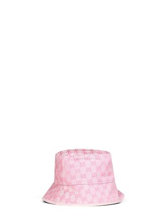 Gucci Womens Bucket Hat Gg Canvas Pink Polyester