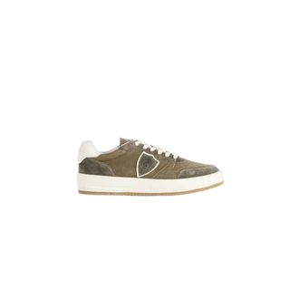 Philippe Model Homme, Chaussures, Vert, Taille: 40 EU Baskets Vert Kaki avec Bout Perfor&eacute;