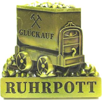 Generic Ruhrpott Magnet Metall Lore F&ouml;rderturm Zeche Gl&uuml;ck Auf Souvenir Germany (104)