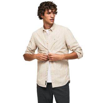 Pepe Jeans London Herren Lincoln Shirt, Brown (Stone), XL