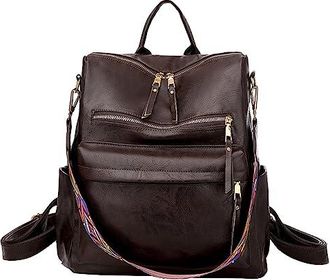 Generic Sac &agrave; dos en nylon pour femme, sac &agrave; dos pour femme, grand sac de voyage tendance, sac &agrave; bandouli&egrave;re mignon pour filles au coll&egrave;ge, caf&eacute;, taille uniqu