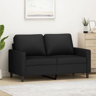 vidaXL Vidaxl - Canapé à 2 places Noir 120 cm Velours
