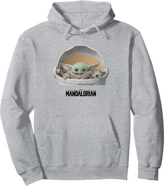 Star Wars Mandalorian Baby Yoda The Child Carriage Black Pullover Hoodie